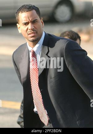 Former New Jersey Nets star Jayson Williams, center, arrives with his ...