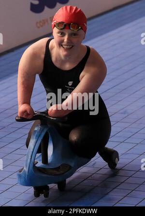 Ellie Challis aus Großbritannien, nachdem sie am ersten Tag der Para ...