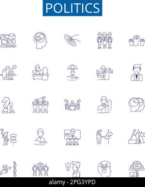 Symbole für politische Linien Zeichen gesetzt. Design-Sammlung von ...