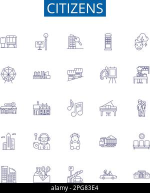 Symbole für Bürger sind gesetzt. Design-Sammlung von Bürgern ...