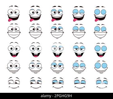 Zeichentrickgesicht und Blinzeln, Animation und kicherndes Emoji ...