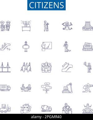 Symbole für Bürger sind gesetzt. Design-Sammlung von Bürgern ...