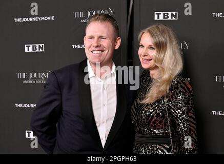 Andrew Giuliani, left, and wife Živilė Rezgytė attend the premiere "The ...