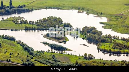 Luftaufnahme, Renaturierung der Lippe-Mündung im Naturschutzgebiet und ...