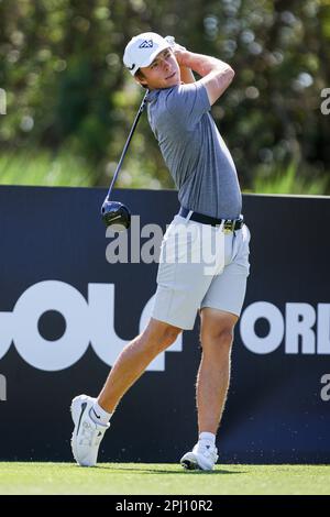 James Piot of HyFlyers GC hits his shot on the 15th hole during the ...