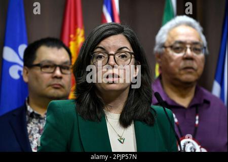 Ottawa, Kanadier 03. April 2023. Chief Michael Yellowback von Manto ...