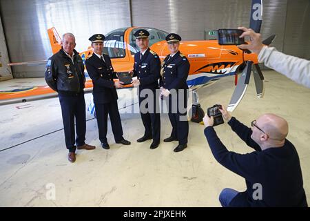 Chef der Luftwaffe Jonas Wikman bei der Zeremonie am Montag, als die ...