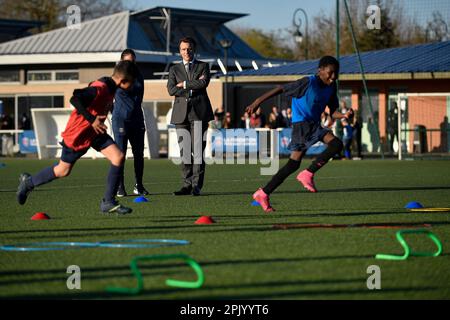 Clamart, Frankreich. 04. April 2023. Der französische Präsident ...
