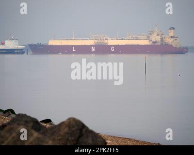 Sheerness, Kent, Großbritannien. 5. April 2023. Das LNG-Tankschiff SK ...