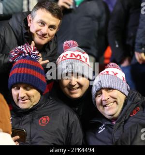 31.03.2022 Leicester, England. Rugby-Union. Zuschauer beim ...