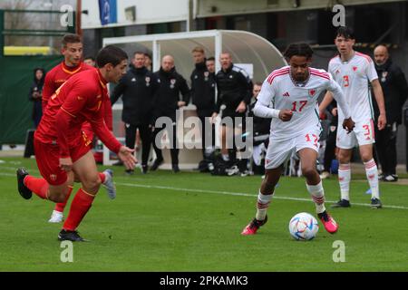 Newport, Wales. 28. März 2023. Freddie Issaka (17), Plymouth Argyle und Wales. Wales gegen ...