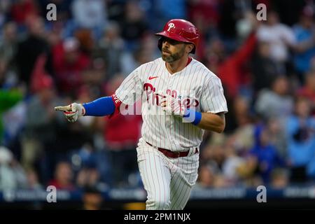 Philadelphia Phillies' Jake Cave during the fourth inning of a baseball ...