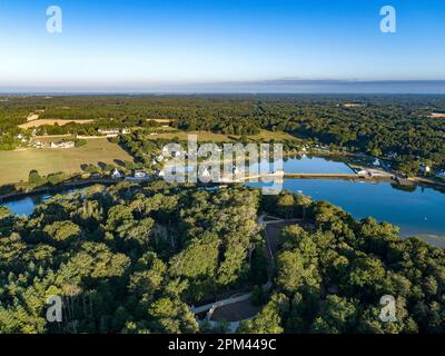 Frankreich, Morbihan, Golf von Morbihan, Carnac, der Deich des Moulin ...
