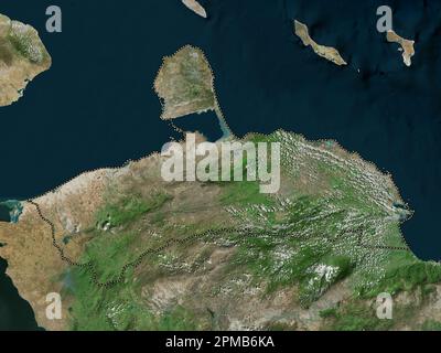 Falcon, Staat Venezuela. Hochauflösende Satellitenkarte. Standorte der ...