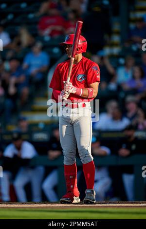 Clearwater Threshers Bryan Rincon (5) bats during a MiLB Florida State ...