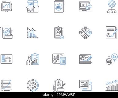 Symbolsammlung der Datenbankmodellstruktur. Datenbank, DBMS, RDBMS, SQL ...