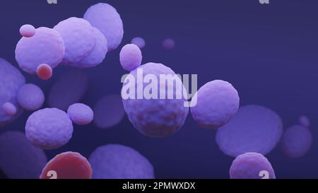 Candida auris-Hefezellen, 3D Illustration. Die Pilze können in die ...