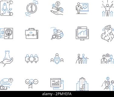 Unternehmensmanager erläutern die Symbolsammlung. Führungskräfte ...