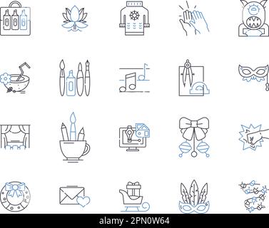 Kreative Hobbys umreißen die Symbolsammlung. Malen, Basteln, Nähen ...