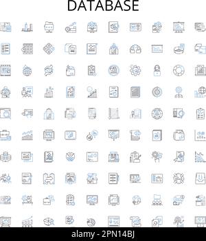 Symbolsammlung der Datenbankmodellstruktur. Datenbank, DBMS, RDBMS, SQL ...
