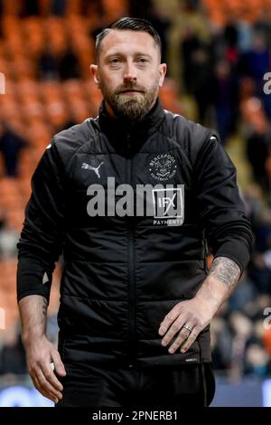 Blackpool Manager Stephen Dobbie beim Sky Bet Championship-Spiel ...