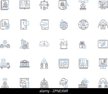 Symbolsammlung für Kreditgenossenschaftslinien. Mitgliedschaft ...