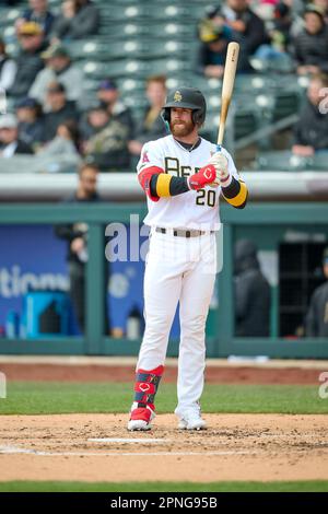 Trey Cabbage (20) of the Salt Lake Bees at bat against the Sacramento ...