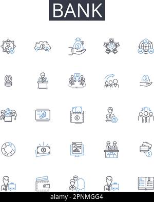 Symbolsammlung für Kreditgenossenschaftslinien. Mitgliedschaft ...