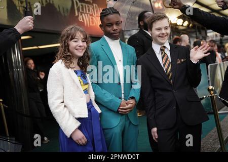 Florence Bensberg, from left, Caelan EdieNoah and Matthews Matofsky ...