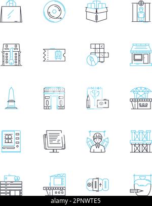 Linearer BluePrinting-Symbolsatz. Drafting, Planning, Scaling ...