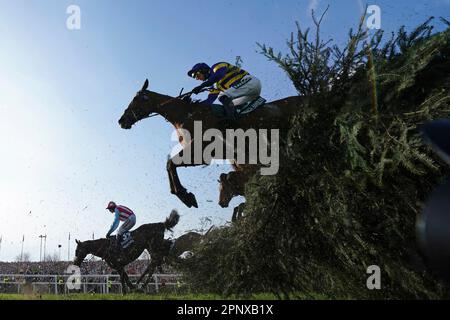 Derek Fox on Corach Rambler crosses the finish line to win the Grand ...