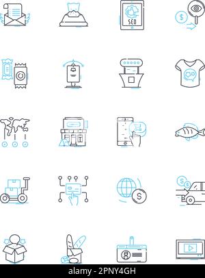 Buffet lineare Symbole eingestellt. Vielfältig, Reichlich ...