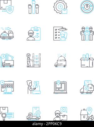 Lineare Symbole für Bestandsprognosen festgelegt. Vorhersage, Trends ...