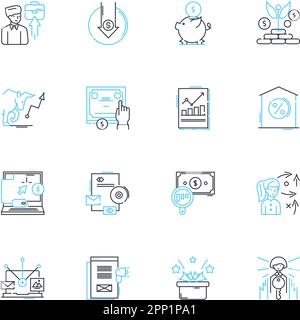 Lineare Symbole für sparsame Ausgaben festgelegt. Budgetierung ...