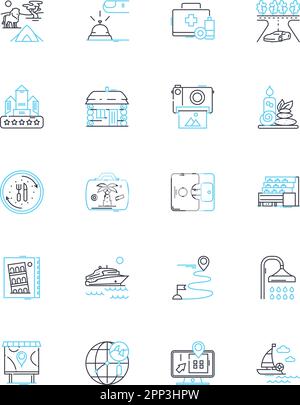 Lineare Symbole für Vergnügen eingestellt. Freude, Freude, Glück ...