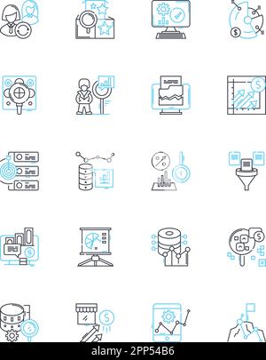 Lineare Symbole für Vertriebsprognosen festgelegt. Vorhersage, Prognose ...