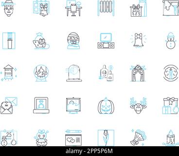 Satz linearer Symbole zur Verbesserung. Verstärken, Verstärken, Erhöhen ...