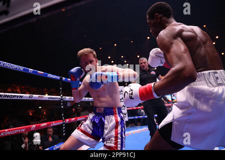 LONDON, Großbritannien – APRIL 22: Nathan Bartling kämpft am 22. April 2023 in London ...