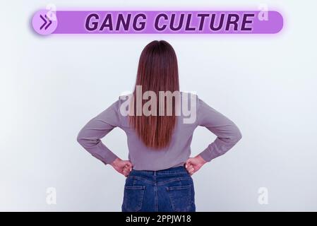 Handgeschriebenes Zeichen Gang-Kultur, Konzept, das eine bestimmte ...
