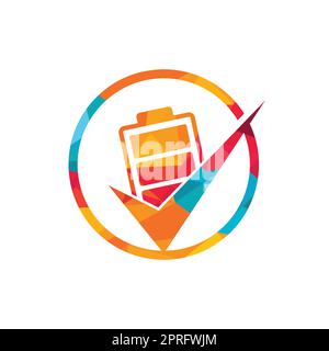 Design-Vorlage für Vektorlogo mit Batterieprüfzeichen ...