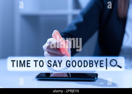 Konzeptionelle Präsentation Zeit, sich zu verabschieden, Business ...