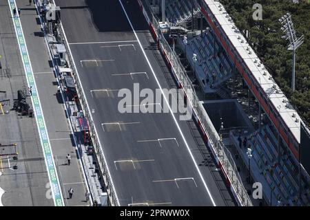 Baku, Aserbaidschan – 27./04./2023. Startpunkt der Baku-Rennstrecke ...