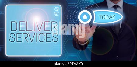 Inspiration zeigt Zeichen liefern Dienstleistungen, Konzept bedeutet ...