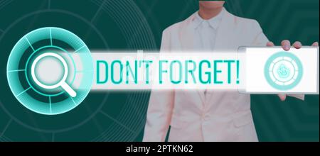 Konzeptionelle Darstellung Vergessen Sie nicht, Word für die ...
