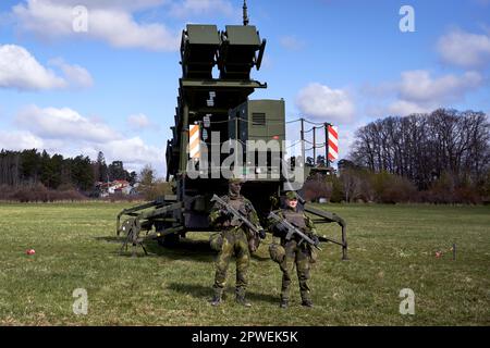 Swedish soldiers take part in a military presentation of the medium ...