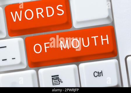 Konzeptuelle Darstellung Mundpropaganda, Wort für einfache Aussage kann ...