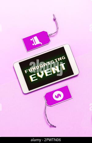 Handgeschriebener Text Fundraising Event, Internet Concept Kampagne ...