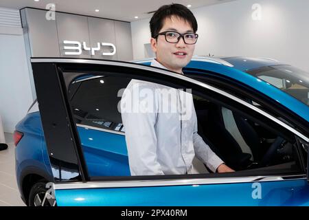 Ohta, who just bought a brand new BYD ATTO 3 electric sports utility ...
