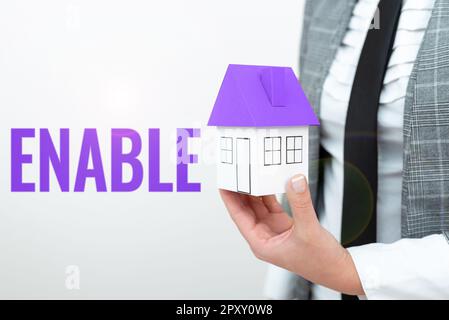 Zeichen, das „aktivieren“ anzeigt, Konzept bedeutet, jemandem oder ...