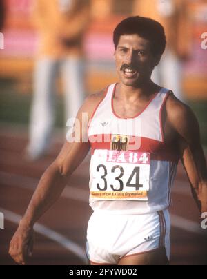 Leichtathletik - 1984 Los Angeles Olympia - Marathon Stockfotografie ...